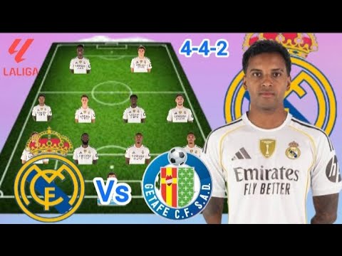 Today's Match ~ Real Madrid Vs Getafe Potential 4-4-2 Line up with ...