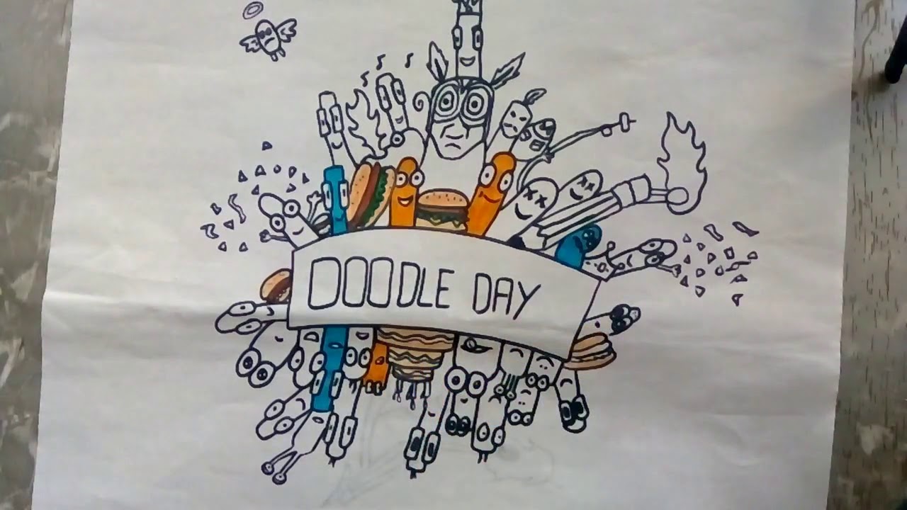 My doodles are celebrating Doodle day. - YouTube