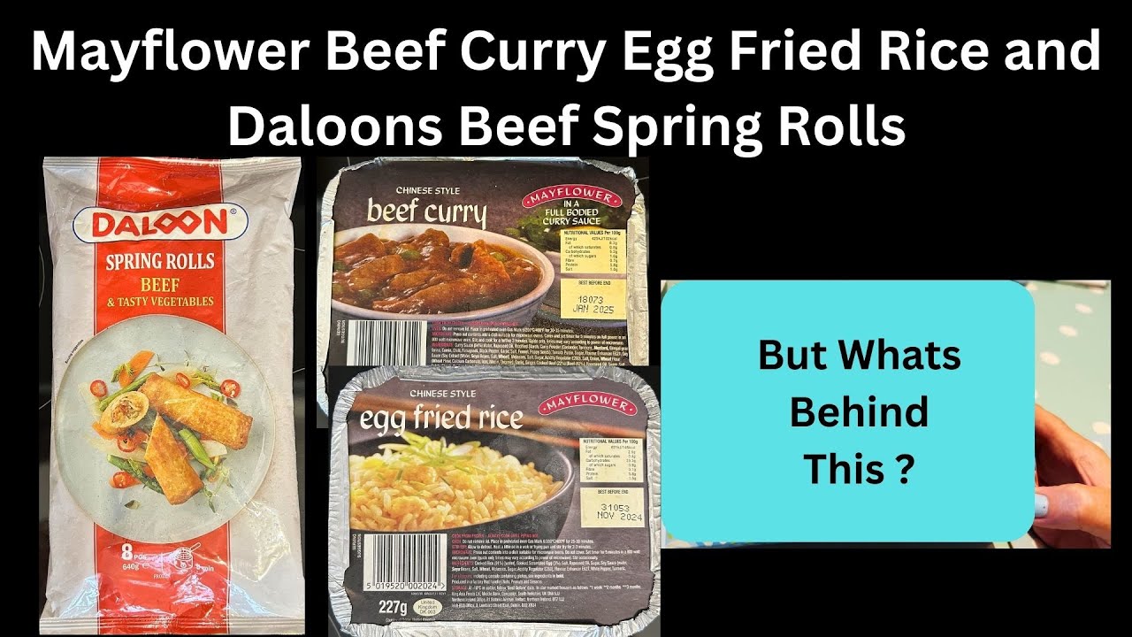 Mayflower Beef Curry Egg Fried Rice and Daloons Beef Spring Rolls - YouTube