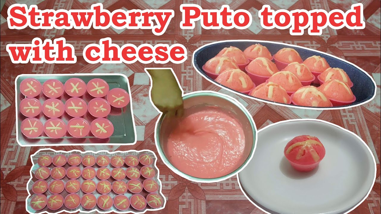 Easy Strawberry Flavored Puto with Cheese Recipe - YouTube