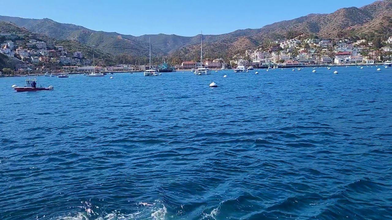 Catalina Island day trip tour boat landing at Avalon Bay in Southern ...