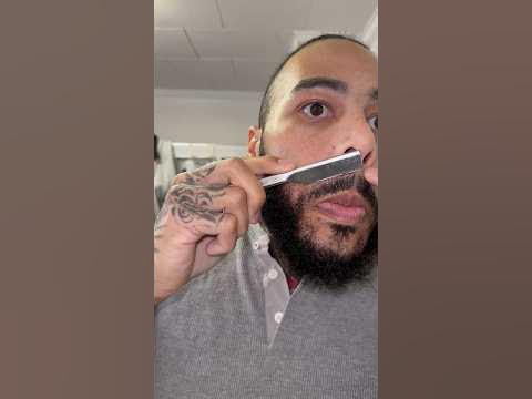 Straight Razor On Beard ASMR! #shorts #youtubeshorts #asmr #barber # ...