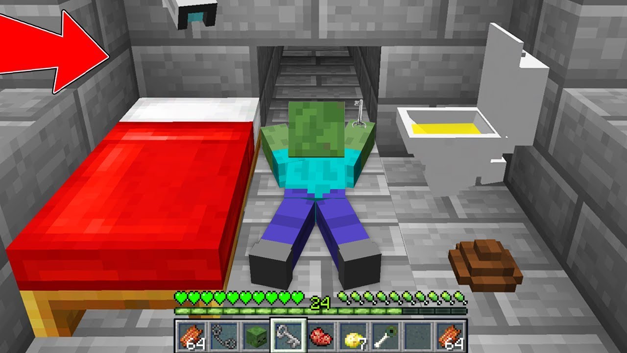 Minecraft Zombie Prison Break - HOW to play ZOMBIE : NOOB ZOMBIE vs ...