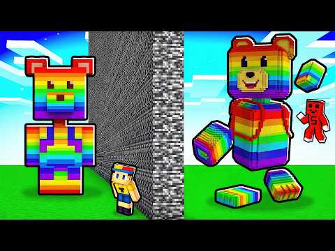 ARKADAŞIMI YAPI KAPIŞMASINDA RAINBOW SÜPER AYI ile TROLLEDİM !!  Minecraft