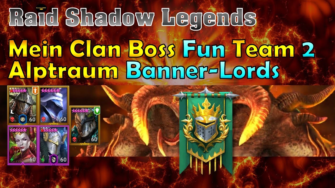 Raid: Shadow Legends Mein Clan Boss Fun Team 2 \\ Alptraum \\ Banner ...