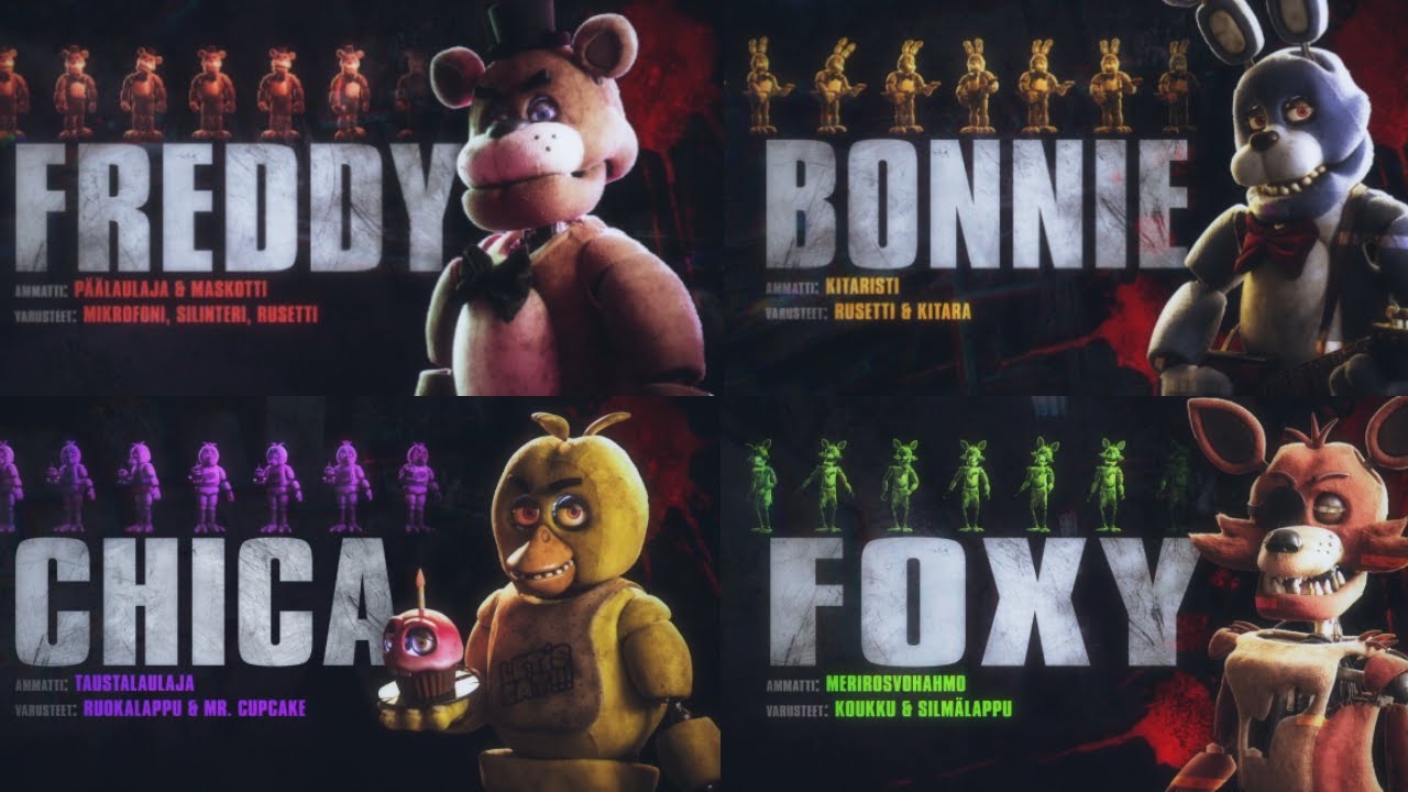 Fnaf Movie - Have you met them yet? FREDDY, BONNIE, CHICA Y FOXY ...