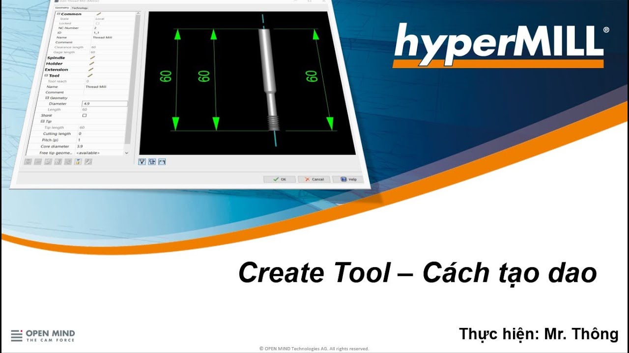hyperMILL Tutorial # Create a tool- Cách tạo công cụ gia công - YouTube