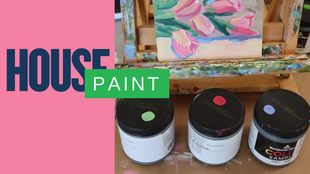 My first painting using HOUSE PAINT and the SURPRISING RESULTS! - YouTube