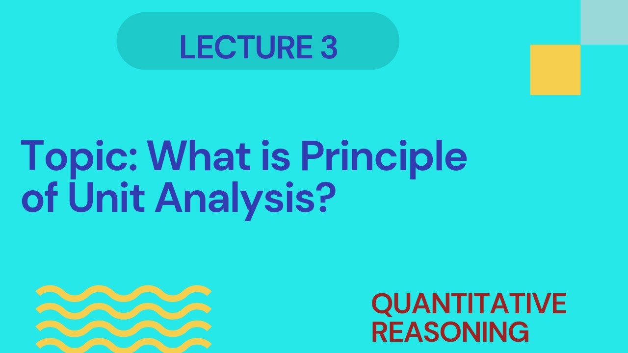 Principle of Unit Analysis|| Lecture 3|| English Subtitles - YouTube