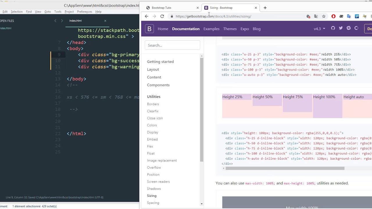 دورة Bootstrap : الابعاد ( Width & Height ) - YouTube