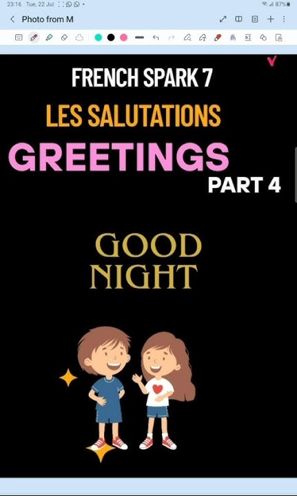# Les salutation # French greetings #you tube shorts # French spark 7 ...