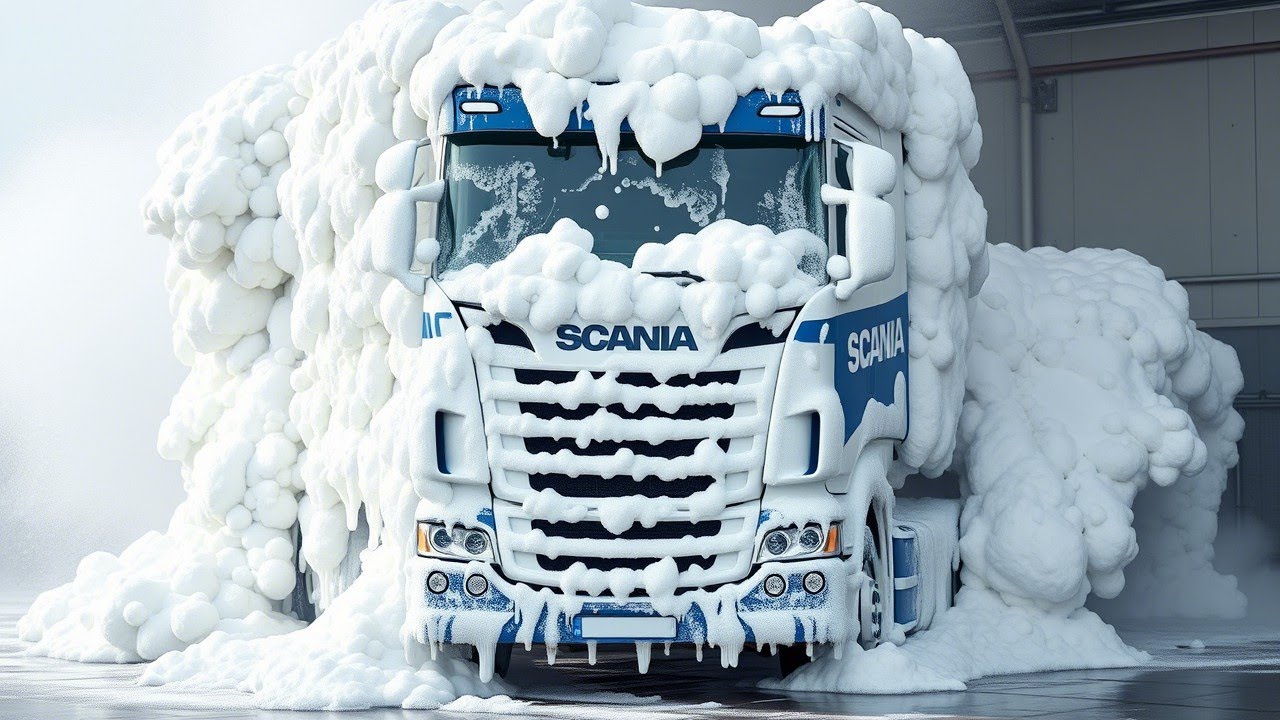 How to Wash the Muddiest SCANIA Truck | Satisfying Deep Truck Cleaning😍 ...
