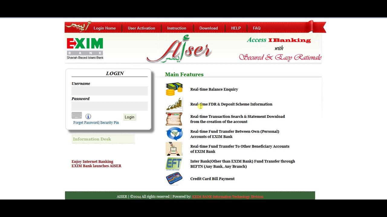 aiser l exim bank internet banking user activision - YouTube