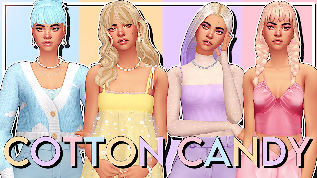 The Sims 4 | COTTON CANDY LOOKBOOK 🍦 | + CC Links - YouTube