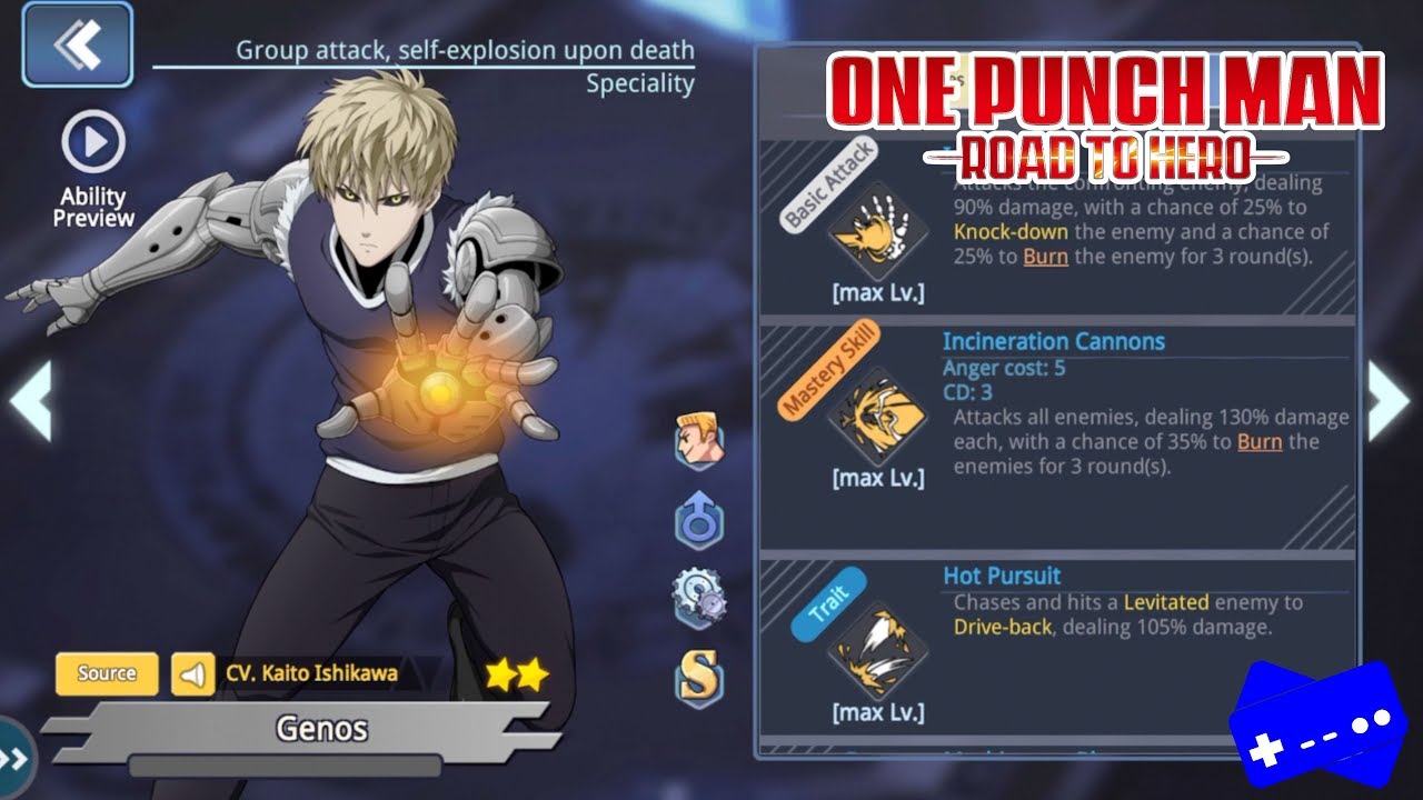 OPM - Genos (Human Cyborg) Kit Detail - One Punch Man Road to Hero ...
