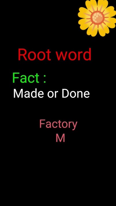 Root word Fact. # root word #competative #exampreparation #english #education - YouTube