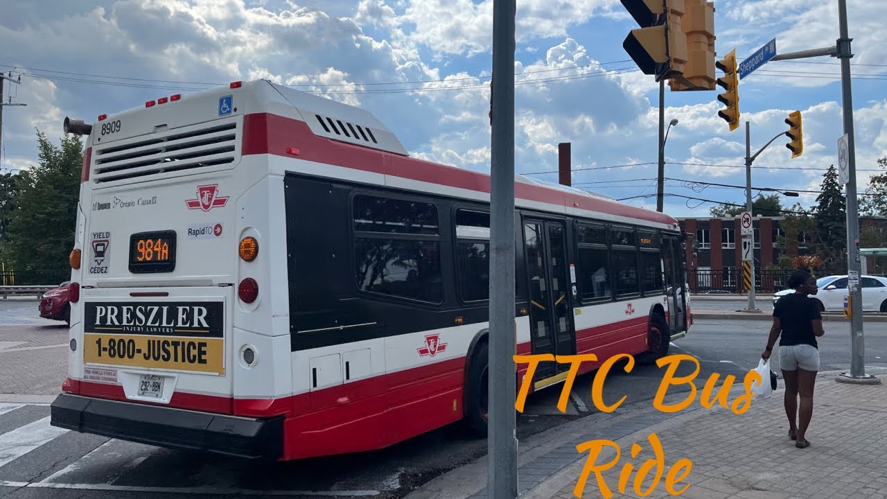 Toronto TTC 984A Sheppard West Express Bus Ride - Full Route 8/18/2022 ...