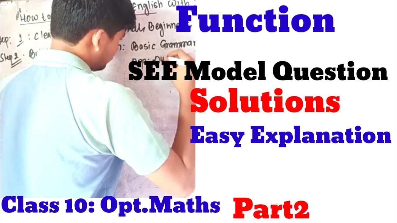 function class 10 Optional Maths part1 #see model question solution - YouTube