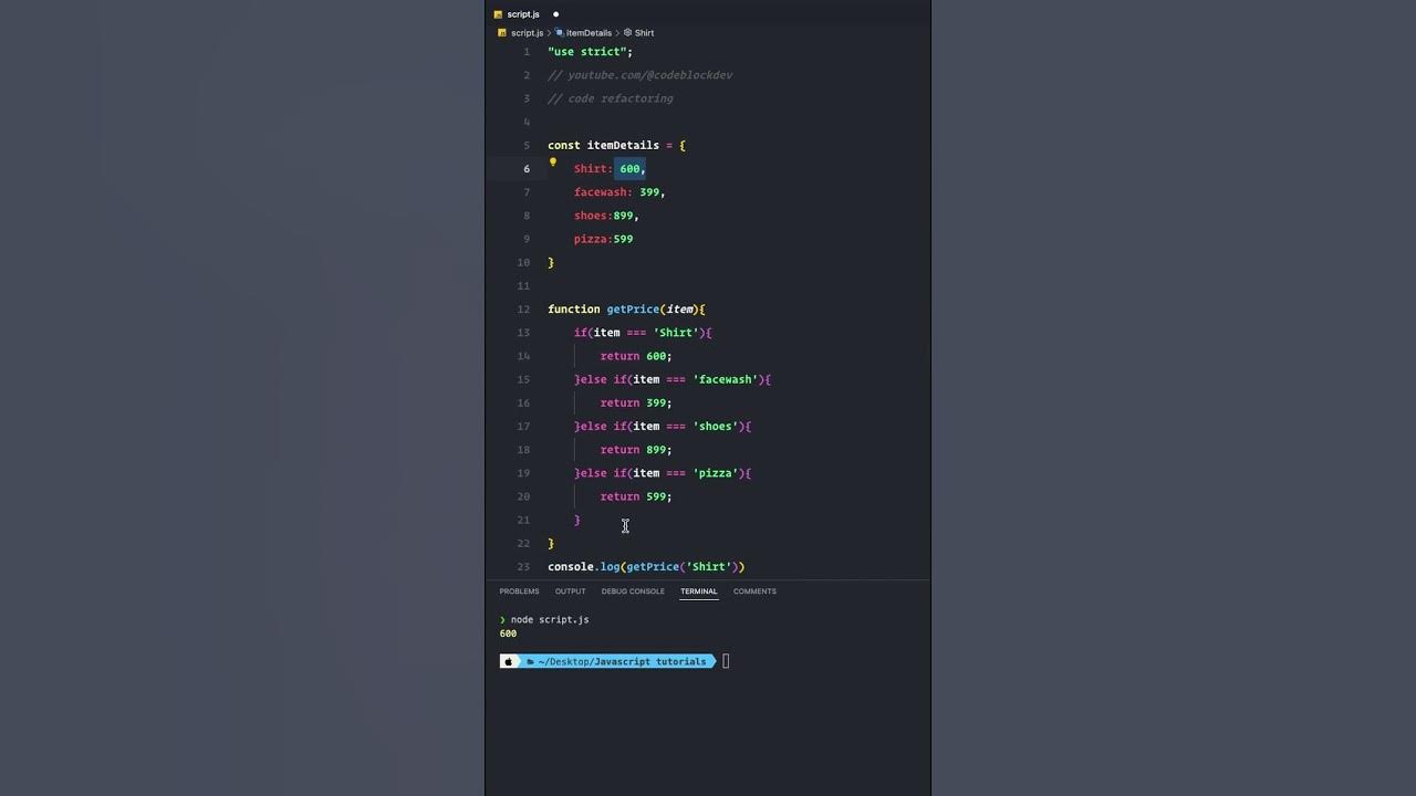 👍🏻 Code Refactoring Tips In Javascript Javascript Programming Coding Youtube