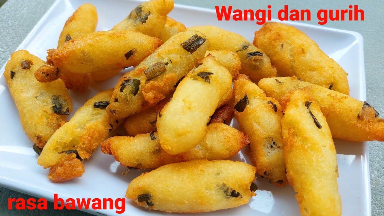 Resep cemilan sederhana goreng Singkong gurih wangi rasa bawang - YouTube