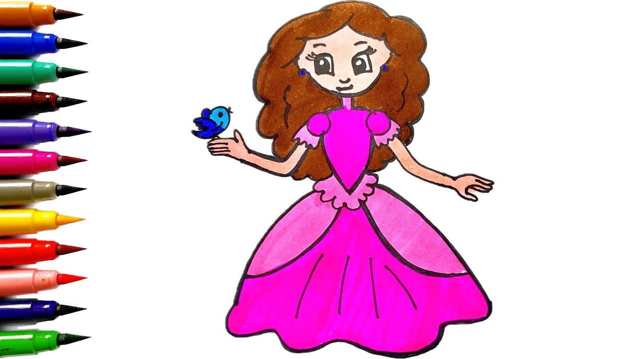 How to Draw a Princess | Princess Easy Drawing | Animated Kids Cartoon ...