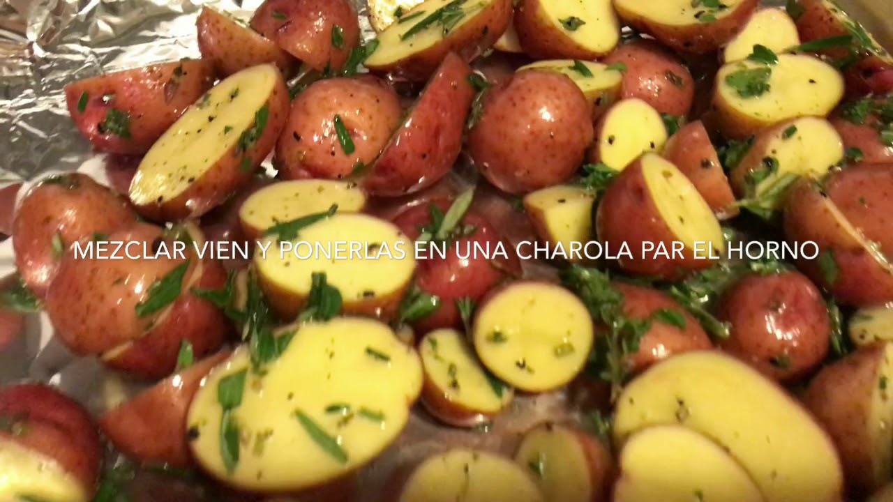 papas al Horno/ Romero y oregano. - YouTube