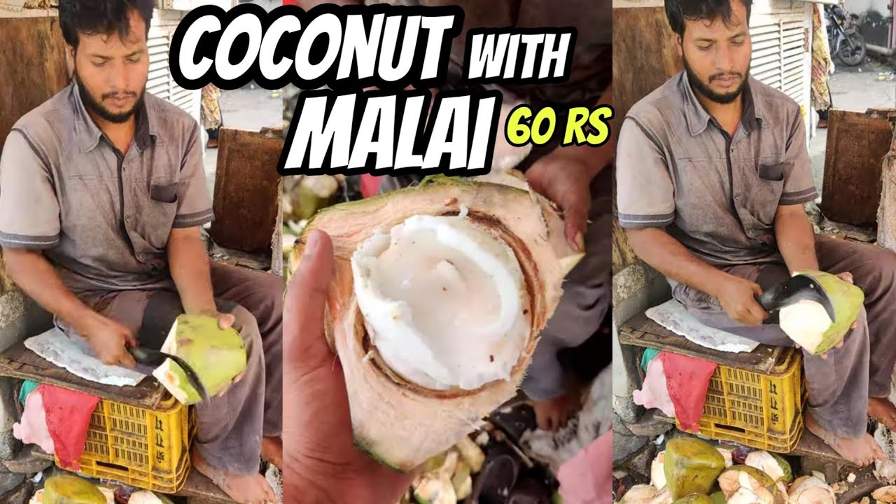 Nariyal Pani with Malai @60rs | Coconut Cutting Skills | Coconut Water ...