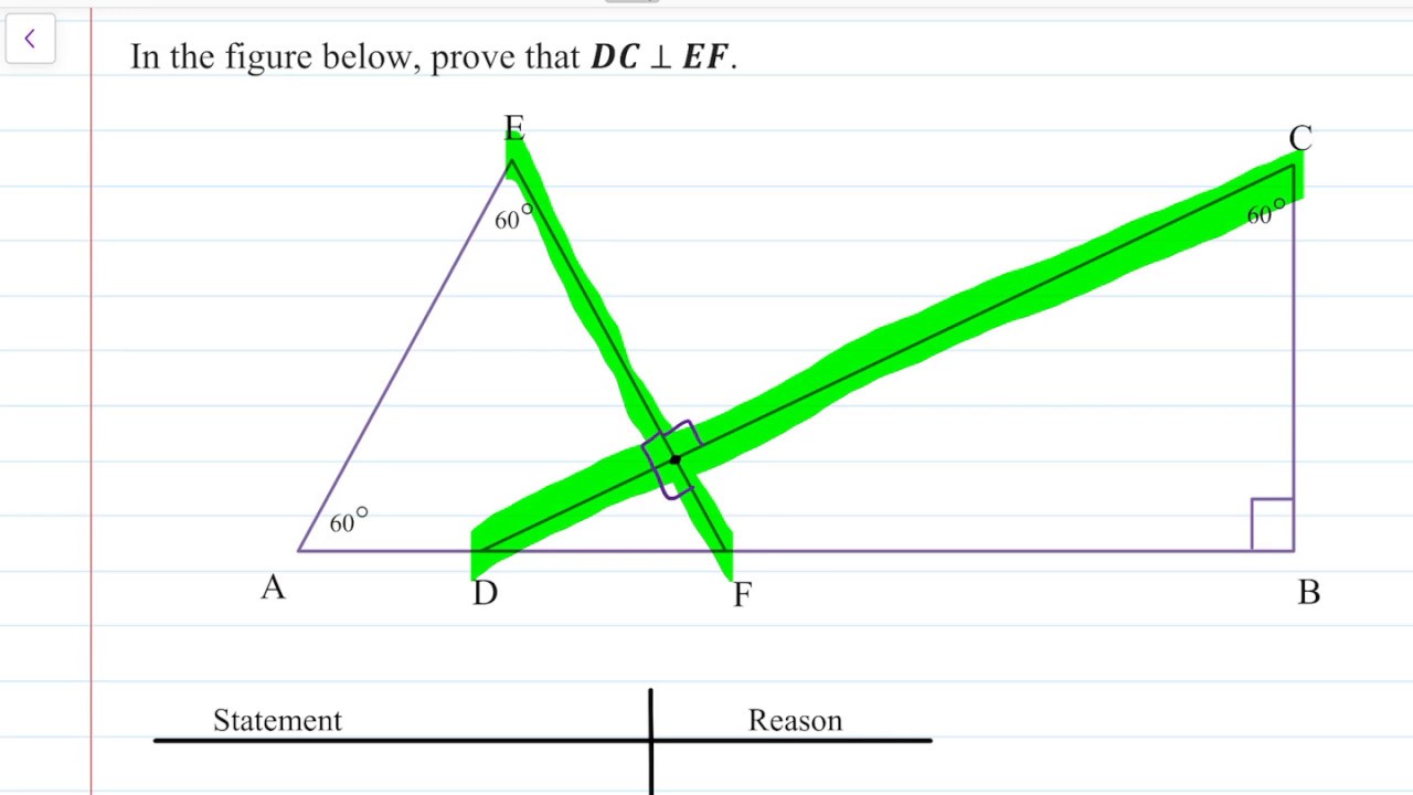 How to Prove Two Lines are Perpendicular (Two-column proof): Example 2 ...