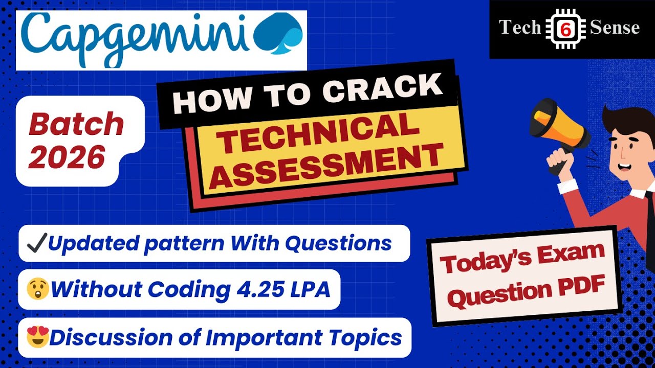 Questions Asked in Capgemini Exceller Campus Drive 2025-26 | Complete Technical Assessment ...