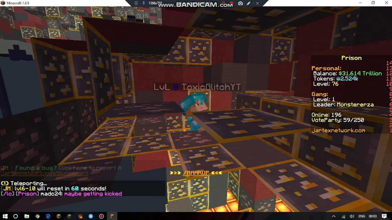 JartexNetwork Prisons AutoMiner ToxicGlitchYT - YouTube