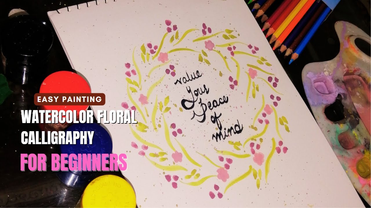 how to make watercolor flower calligraphy |painting for beginners ...