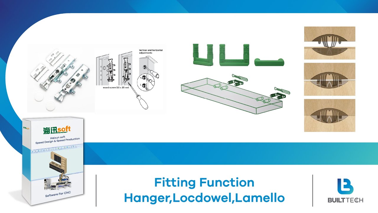 Haixun Soft : Fitting Function - Hanger,Locdowel,Lamello - YouTube