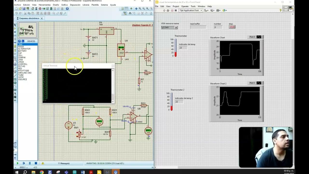analogico a digital proteus Labview - YouTube