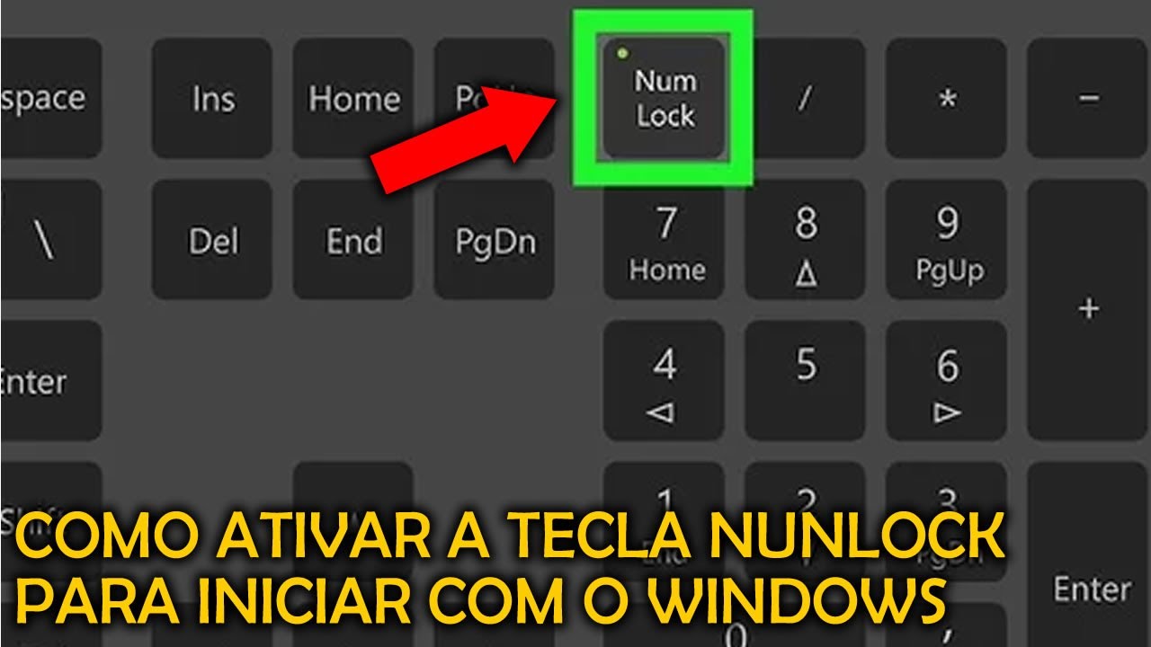 Como habilitar Num Lock na inicialização do windows - YouTube