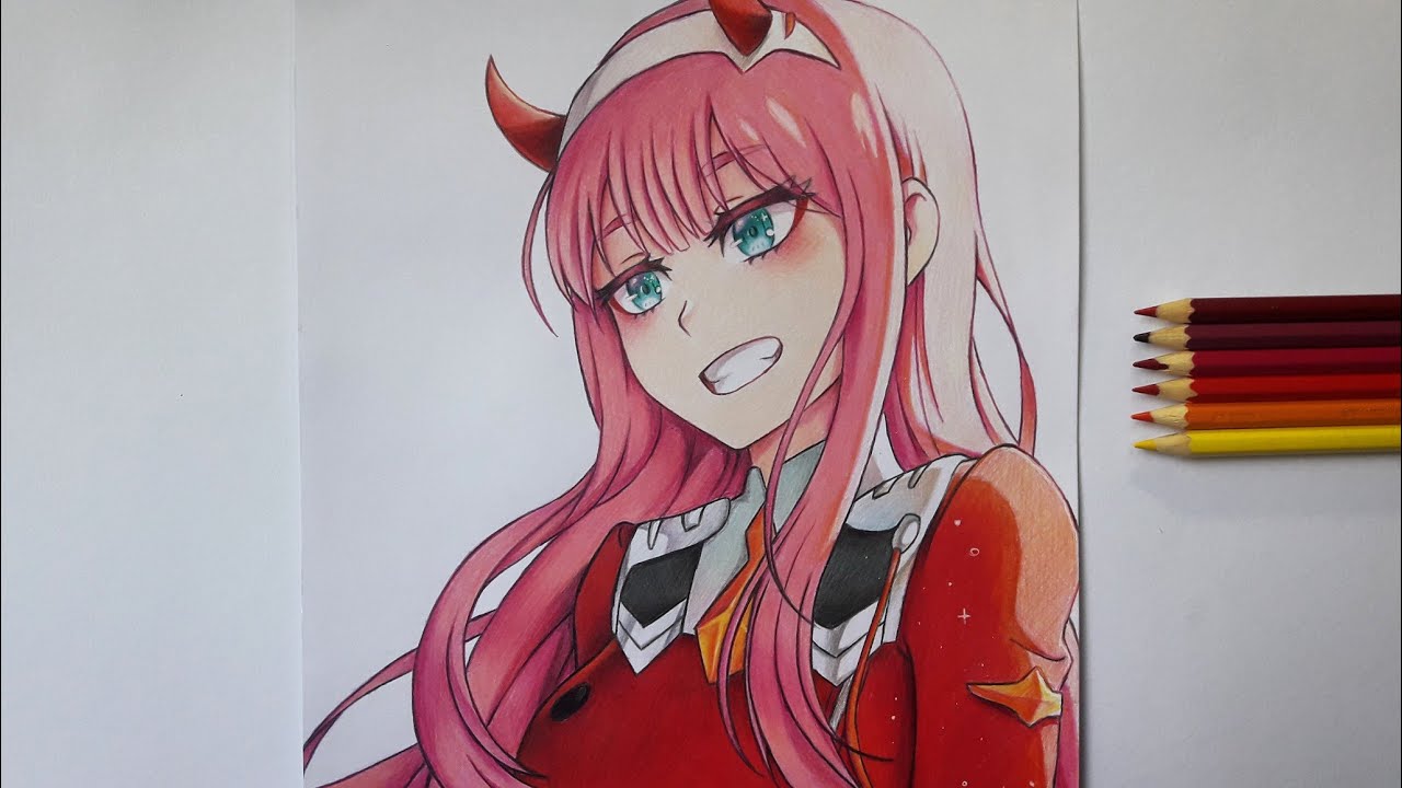 Drawing Fanart - Zero Two || Darling in the Franxx - YouTube