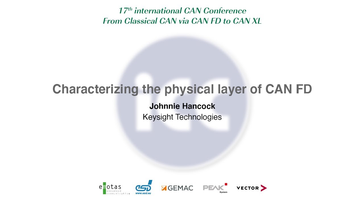 17th iCC paper: Characterizing the physical layer of CAN FD - YouTube