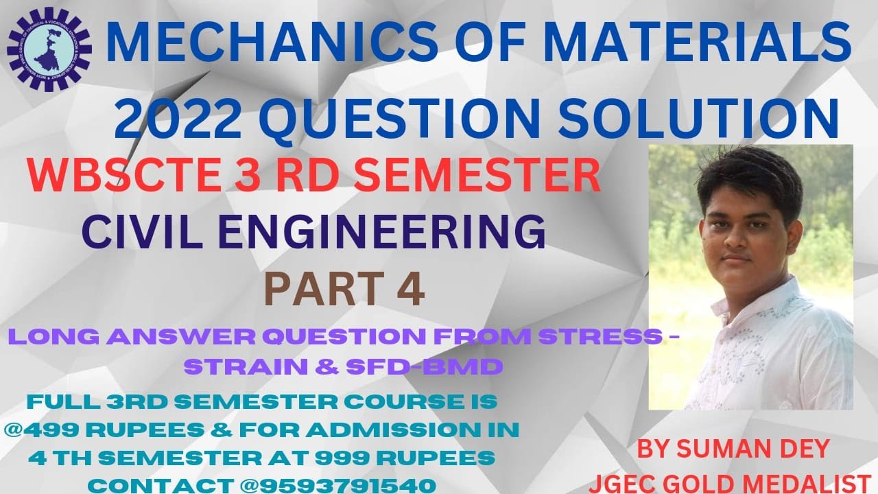 3RD SEMESTER 2022 WBSCTE / MECHANICS OF MATERIALS / PREVIOUS YEAR ...