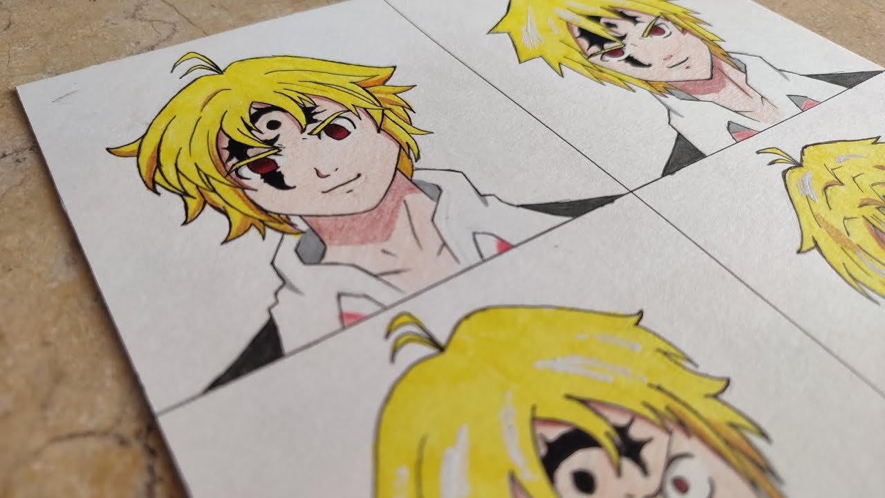 Drawing meliodas in different styles | Nanatsu no taizai - YouTube
