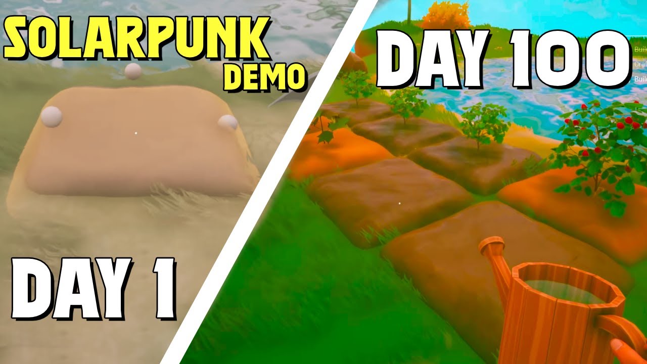 Getting started tips in the Solarpunk demo (floating island crafting ...