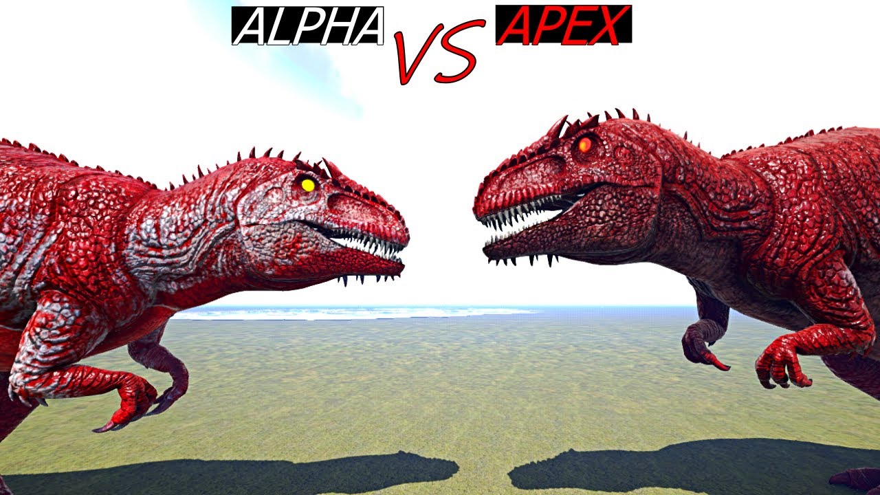 ALPHA GIGA VS APEX GIGA EPIC BATTLE | ARK PRIMAL FEAR DINOSAURUS - YouTube