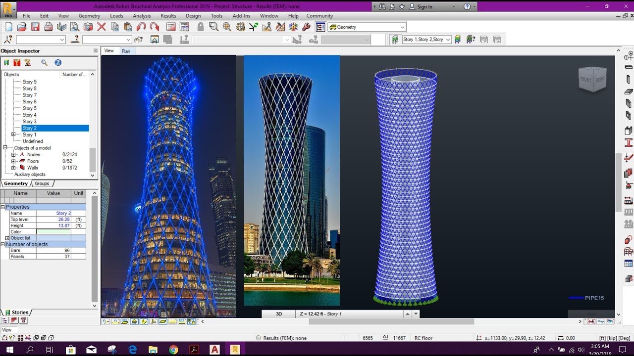 TORNADO TOWER MODELING IN ROBOT STRUCTURAL ANALYSIS - YouTube