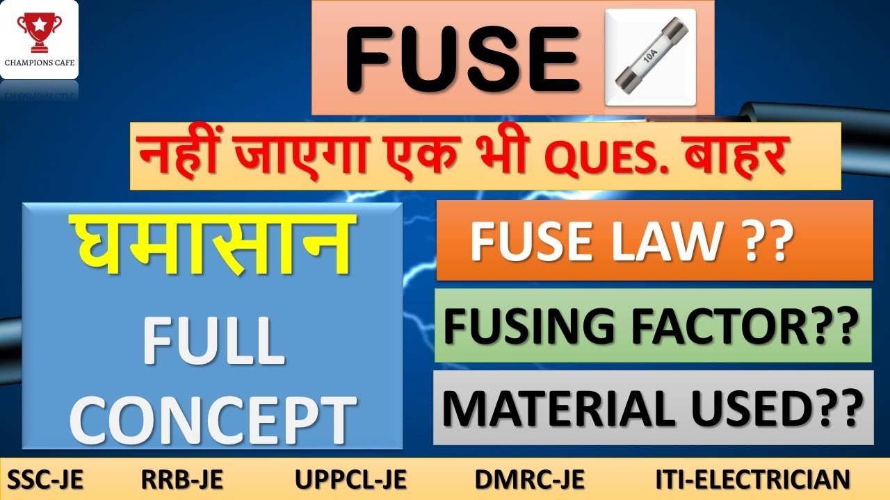 Fuse concept/fuse law/fusing factor|SSC-je/RRB-je/uppcl-je/ITI ...