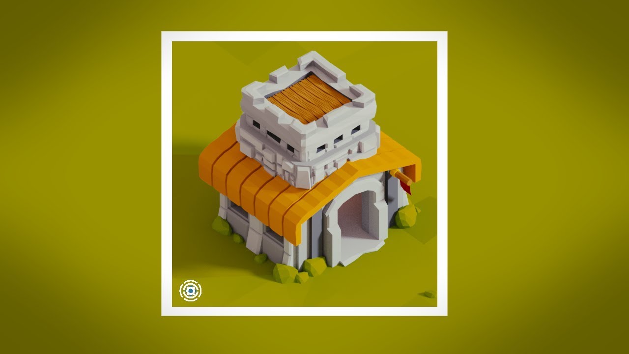 Blender Low Poly Timelapse | COC Town Hall - YouTube