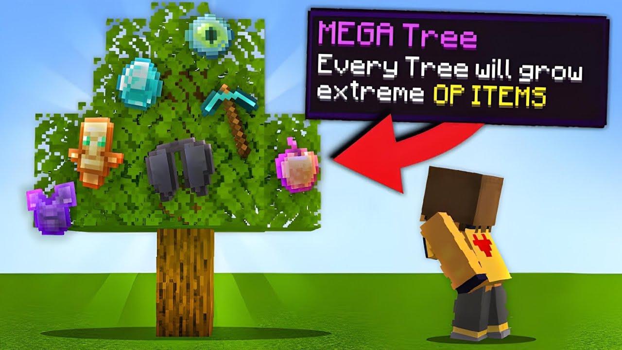 Minecraft, But Trees Drop OP Items... - YouTube