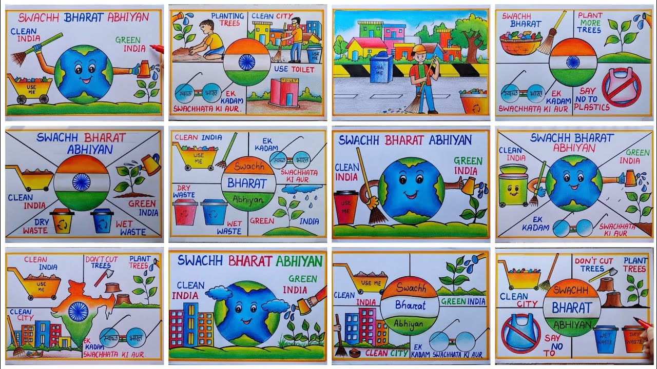 Swachh Bharat Abhiyan poster drawings for Compitition| Clean India ...