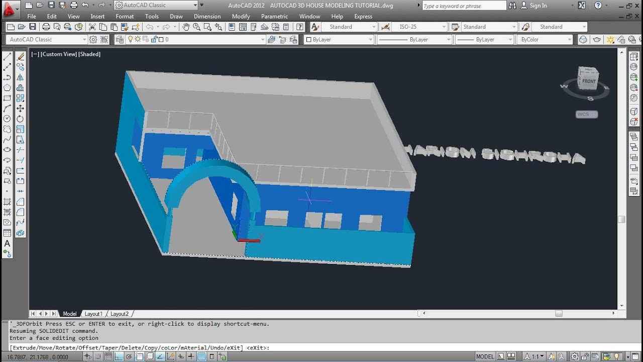 AutoCAD 3D house Modeling Tutorial - YouTube