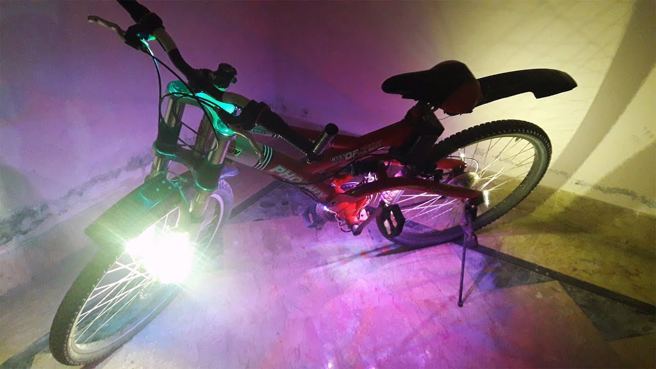 DIY, RGB MOUNTAIN BIKE PROJECT. I CAN TURN ON ANY COLOUR ACCORDING TO ...