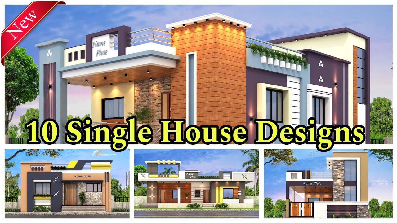10 single floor house front design l😍🏠 simple house front 3d design l ...