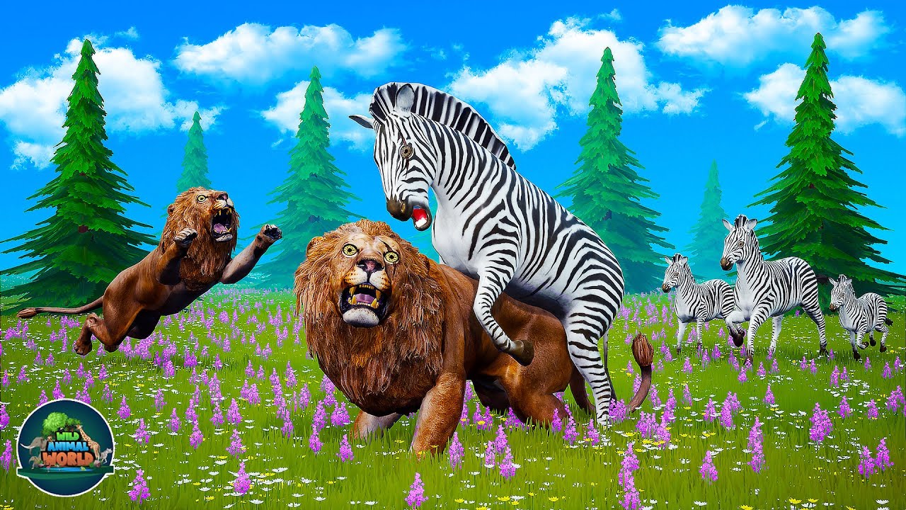 Zebra vs Lion - Hunter becomes the Haunted | Wild Animals Fights | Lion ...