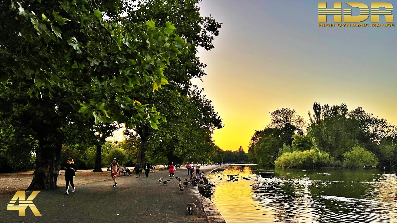 Walking into London Sunset | A Relaxing walk in London's Regents Park ...